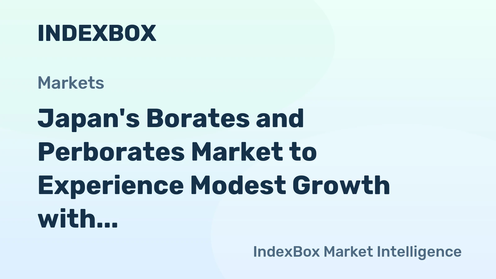 Japan's Borates and Perborates Market to Experience Modest Growth with Expected CAGR of +1.0% from 2024 to 2035