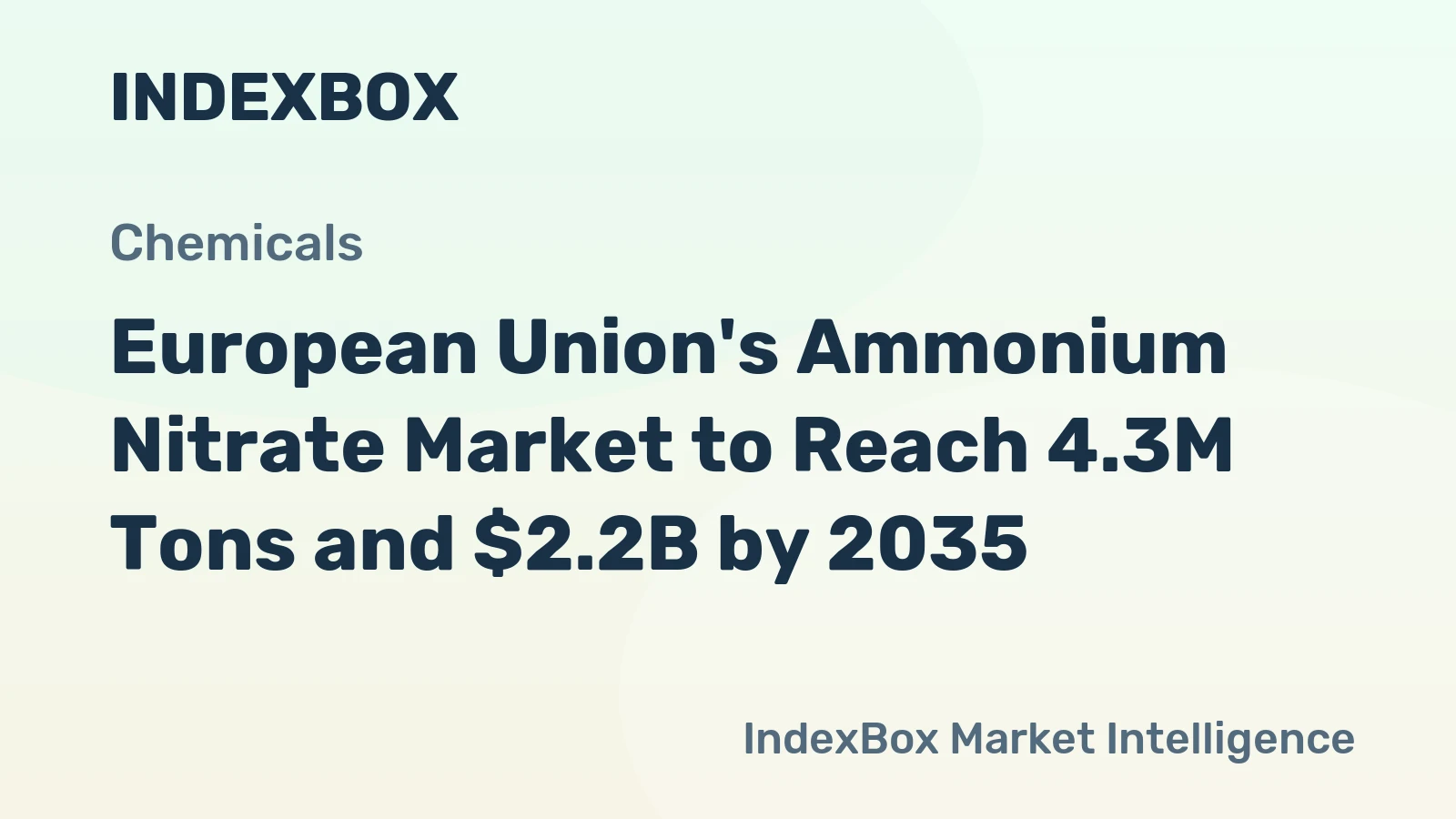European Union's Ammonium Nitrate Market to Reach 4.3M Tons and $2.2B by 2035
