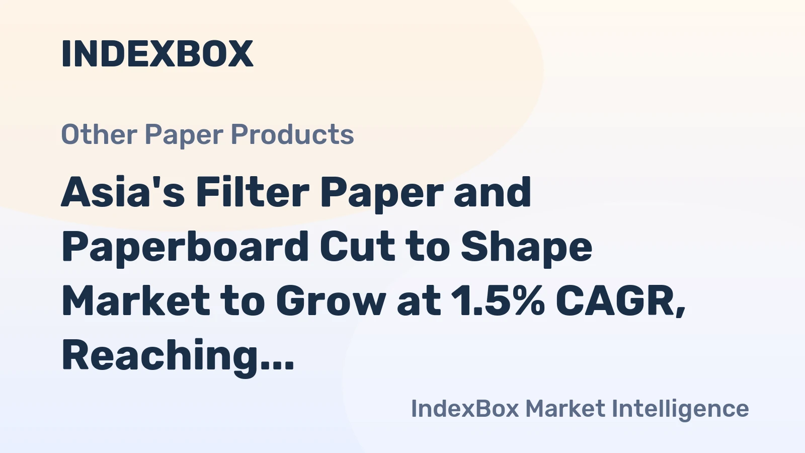 Asia's Filter Paper and Paperboard Cut to Shape Market to Grow at 1.5% CAGR, Reaching 979K Tons by 2035