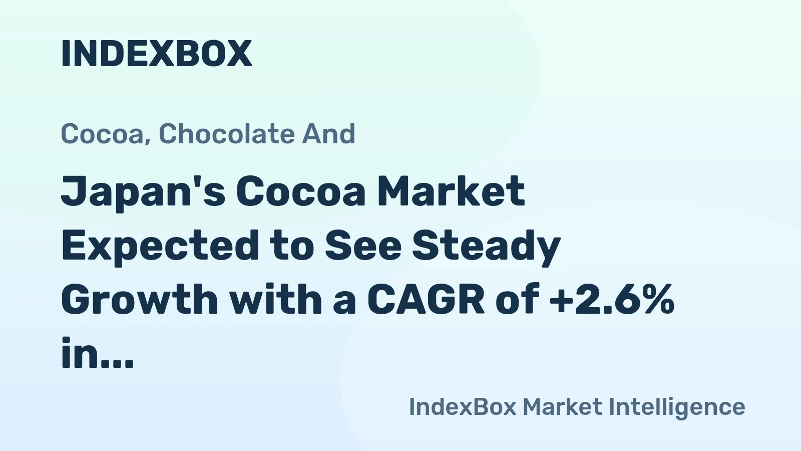 Japan's Cocoa Market Expected to See Steady Growth with a CAGR of +2.6% in Volume and +4.0% in Value from 2024 to 2035