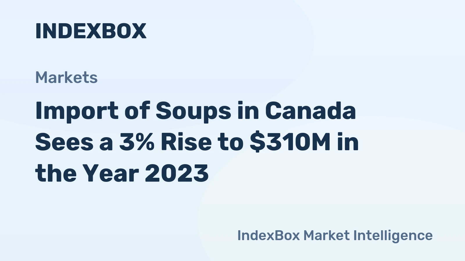 Import of Soups in Canada Sees a 3% Rise to $310M in the Year 2023.