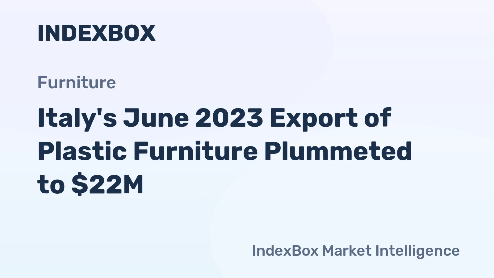 Italy's June 2023 Export of Plastic Furniture Plummeted to $22M