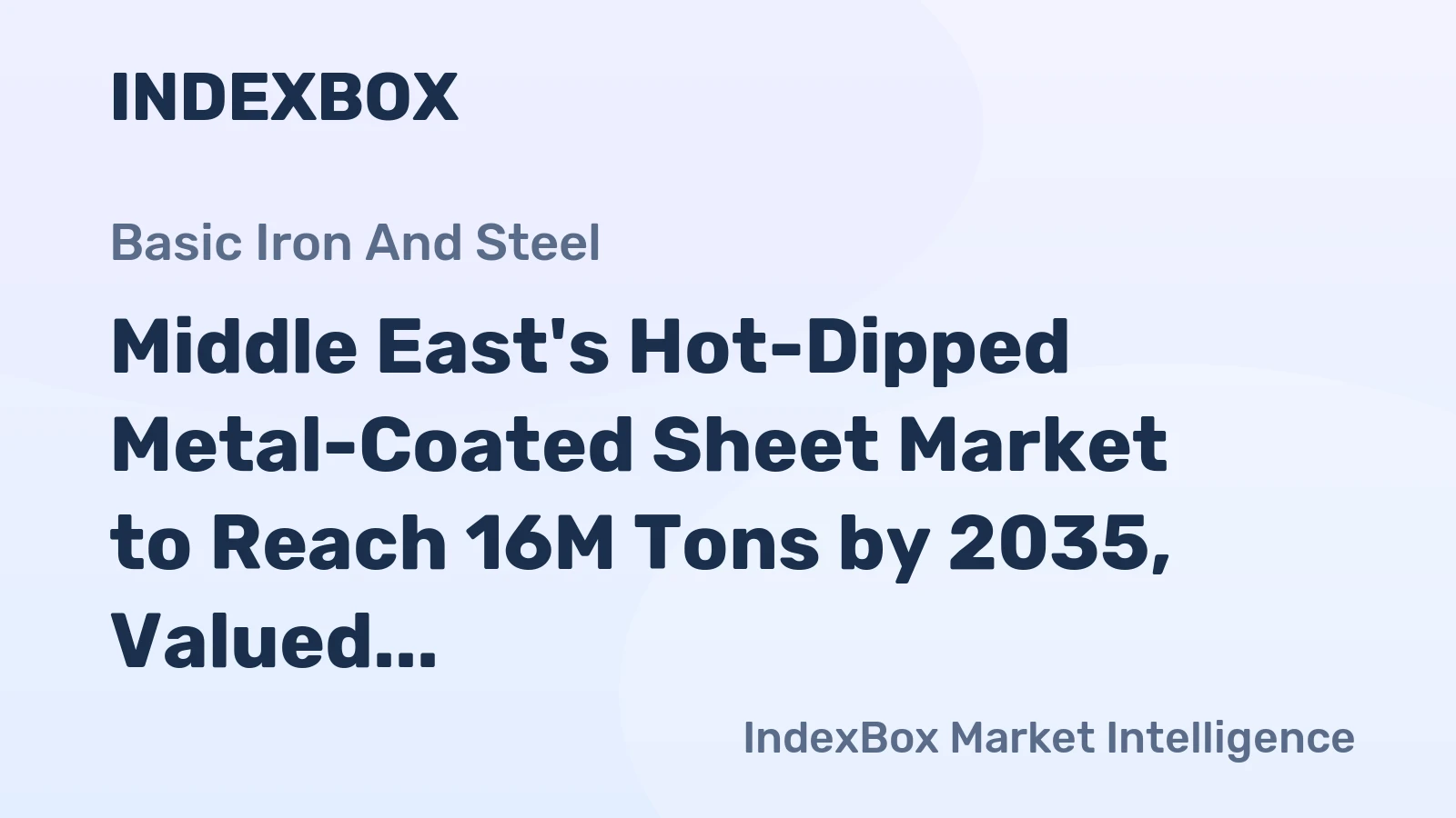 Middle East's Hot-Dipped Metal-Coated Sheet Market to Reach 16M Tons by 2035, Valued at $29.1B