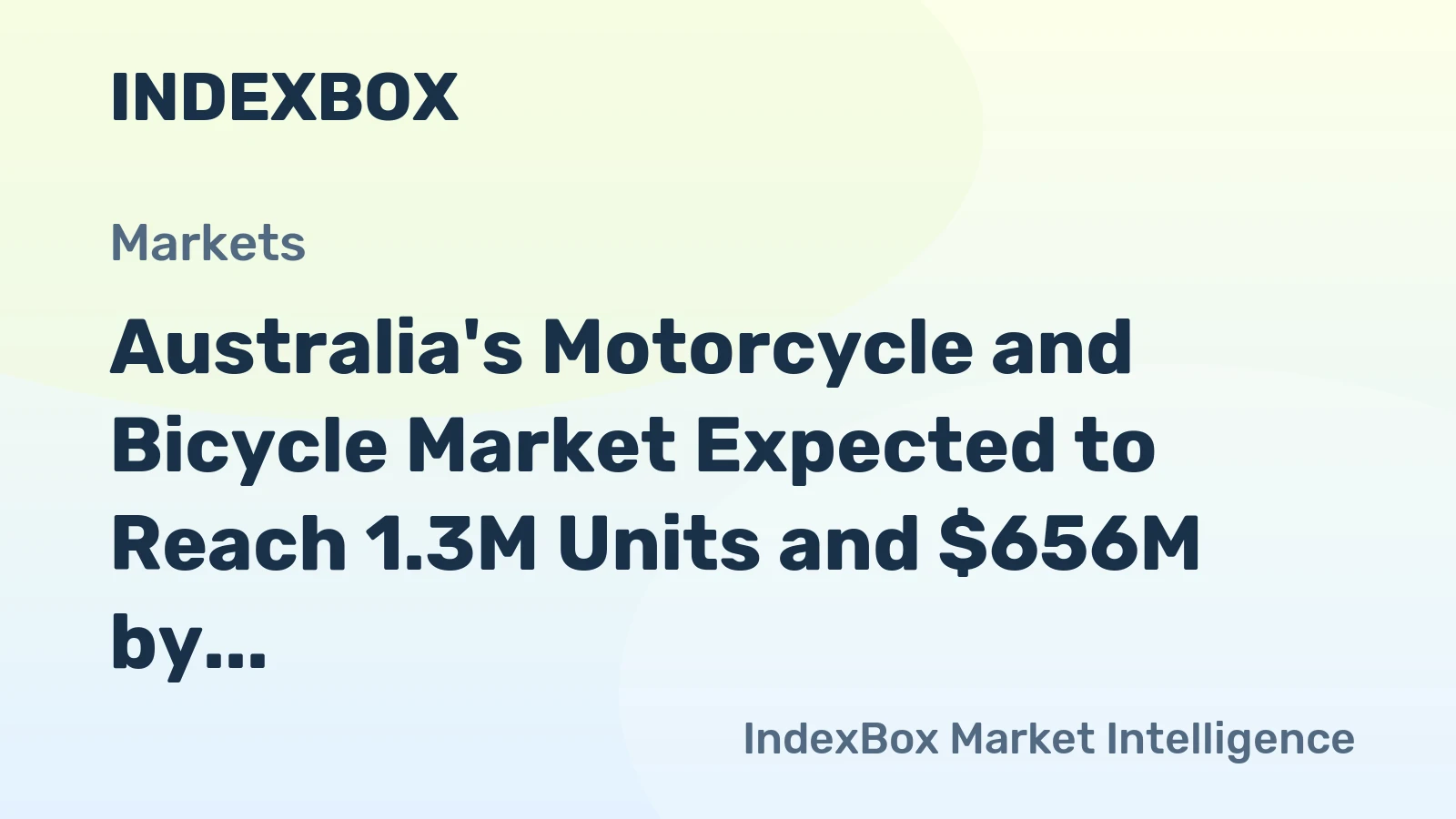 Australia's Motorcycle and Bicycle Market Expected to Reach 1.3M Units and $656M by 2035