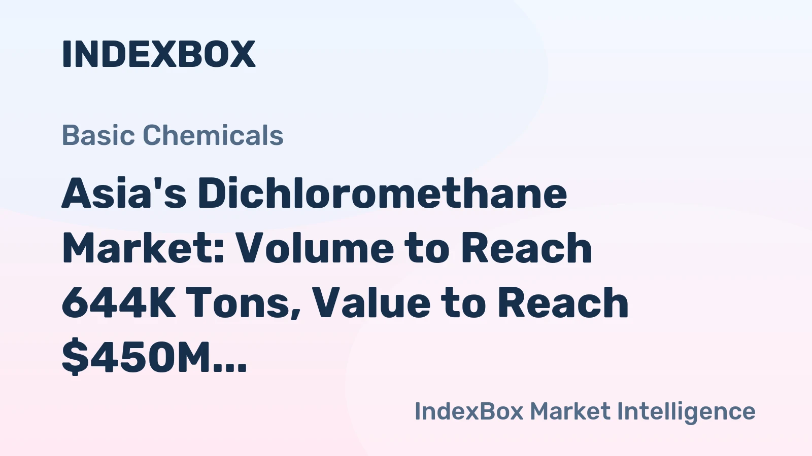 Asia's Dichloromethane Market: Volume to Reach 644K Tons, Value to Reach $450M by 2035