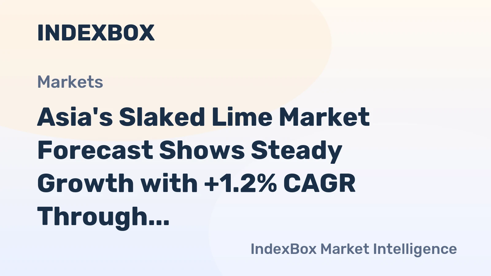 Asia's Slaked Lime Market Forecast Shows Steady Growth with +1.2% CAGR Through 2035