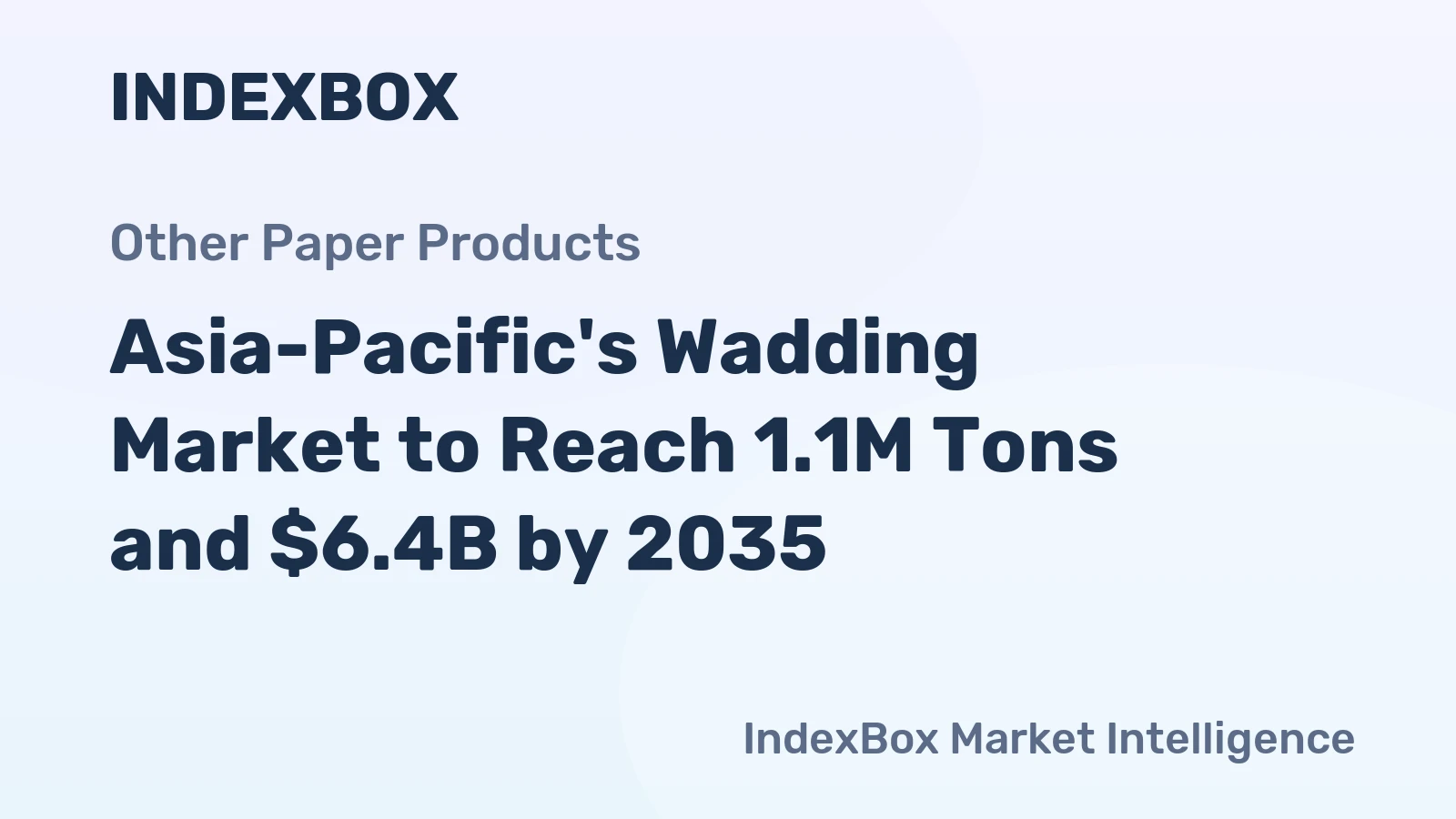 Asia-Pacific's Wadding Market to Reach 1.1M Tons and $6.4B by 2035