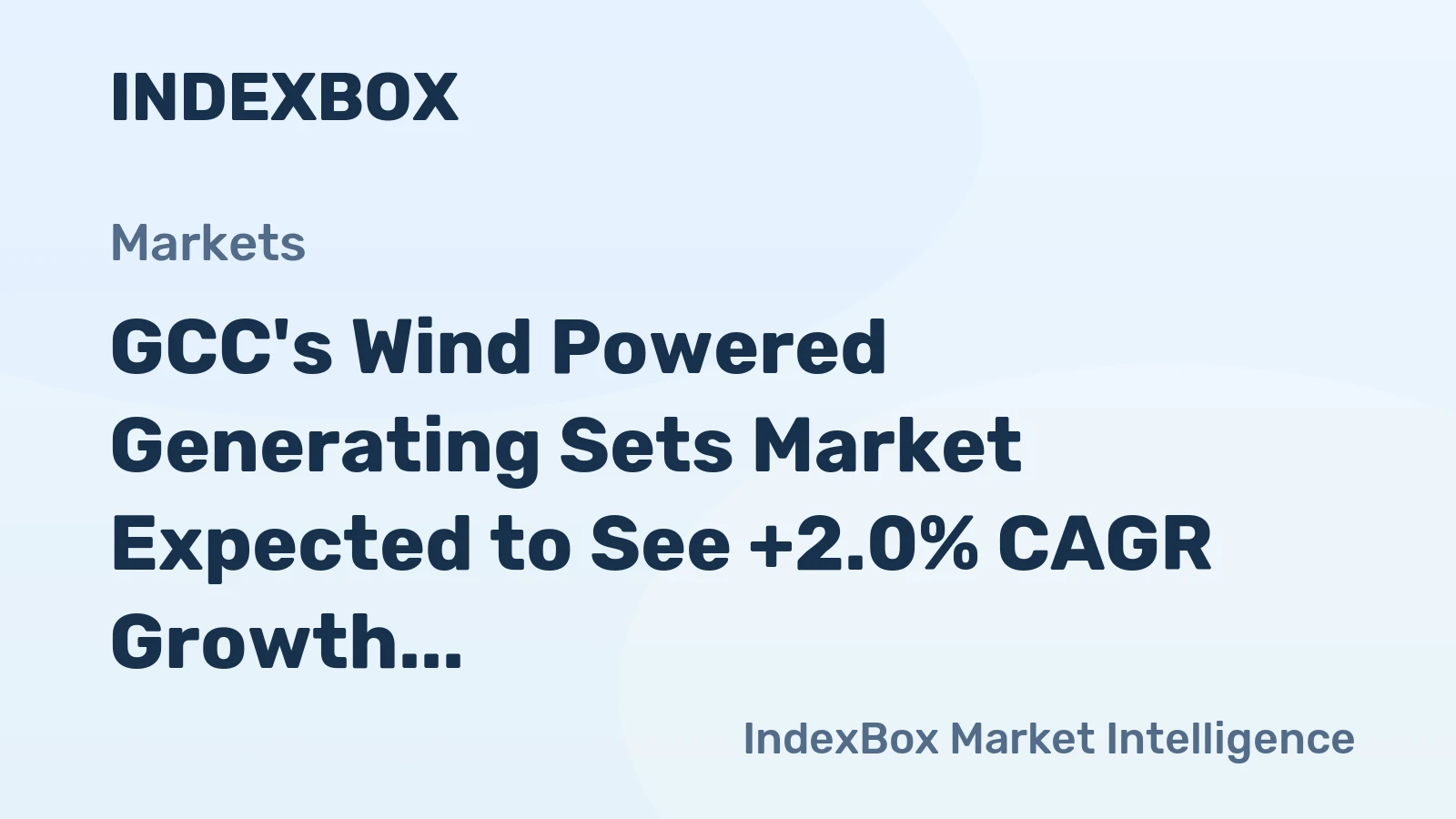 GCC's Wind Powered Generating Sets Market Expected to See +2.0% CAGR Growth in Volume by 2035