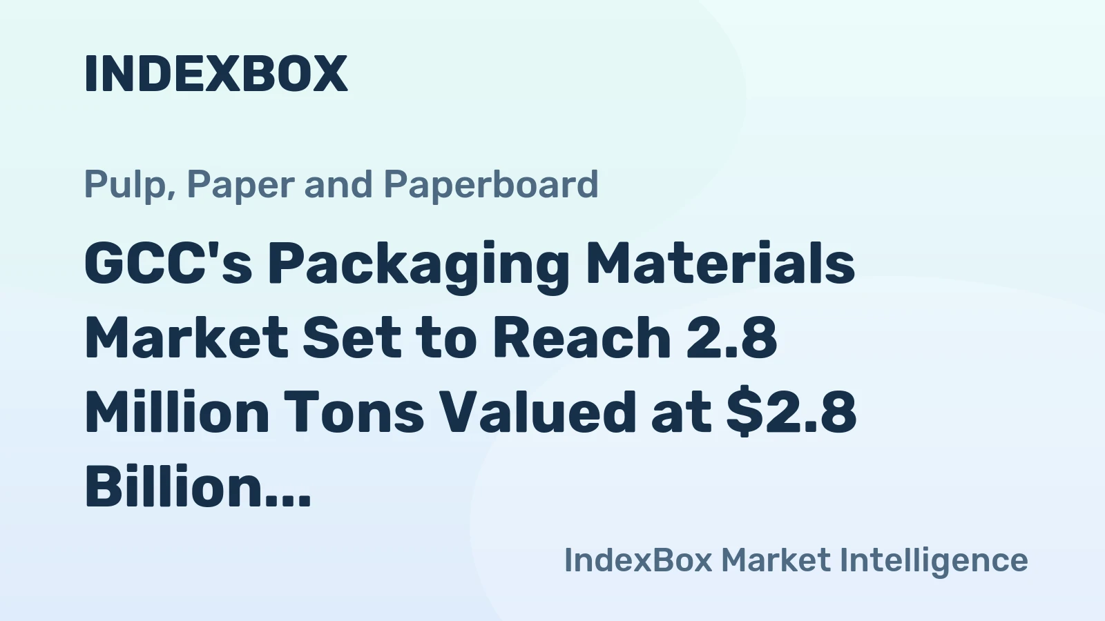 GCC's Packaging Materials Market Set to Reach 2.8 Million Tons Valued at $2.8 Billion by 2035
