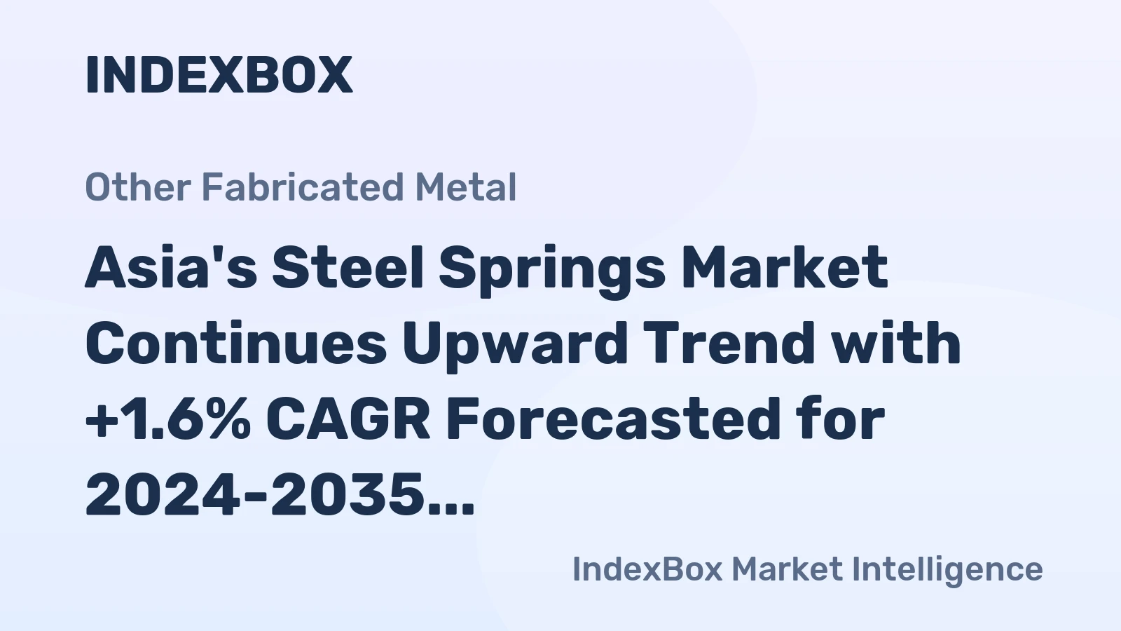 Asia's Steel Springs Market Continues Upward Trend with +1.6% CAGR Forecasted for 2024-2035
