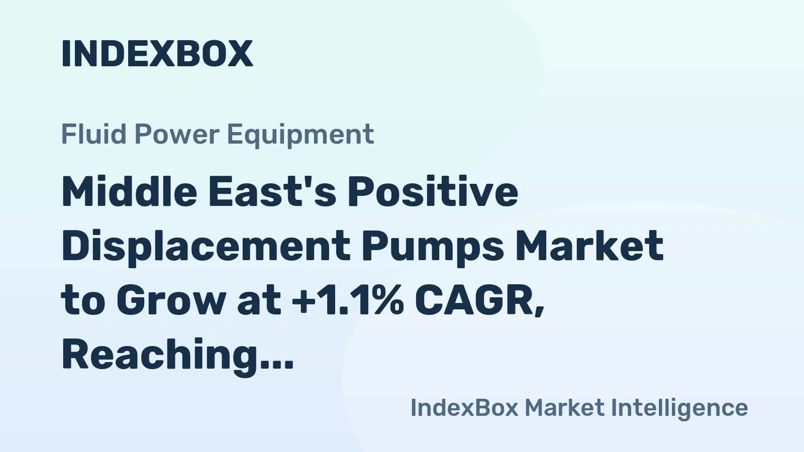 Middle East's Positive Displacement Pumps Market to Grow at +1.1% CAGR, Reaching $3.7B by 2035