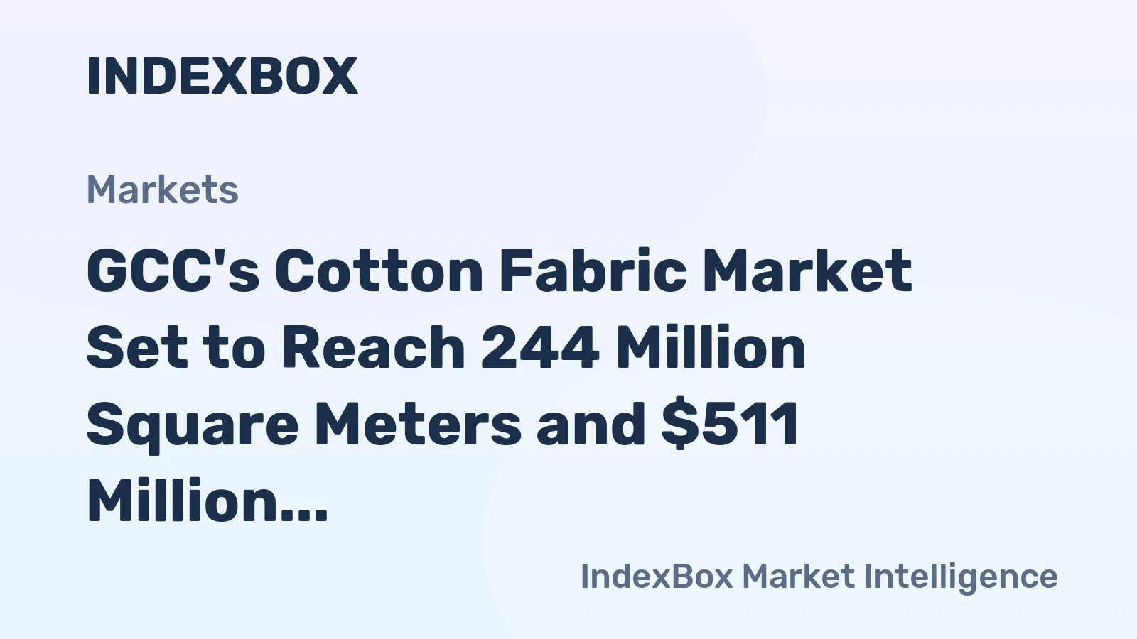 GCC's Cotton Fabric Market Set to Reach 244 Million Square Meters and $511 Million in Value