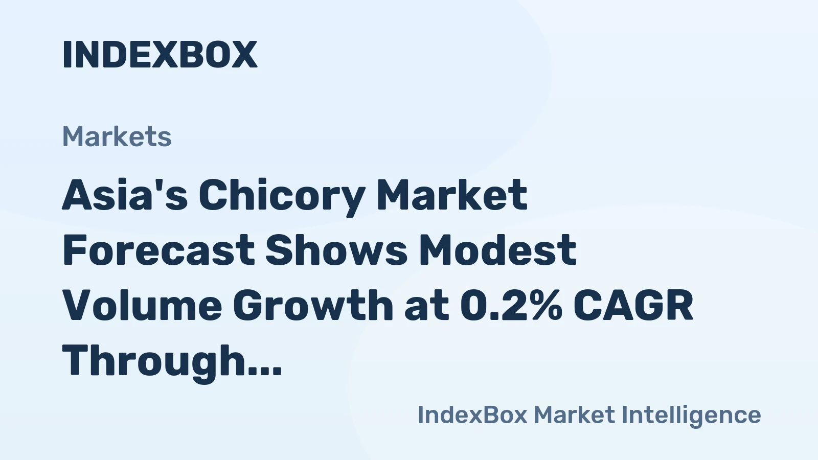 Asia's Chicory Market Forecast Shows Modest Volume Growth at 0.2% CAGR Through 2035