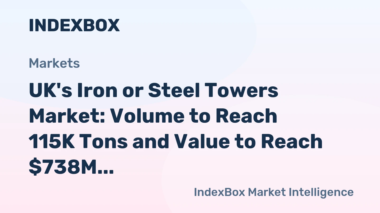 UK's Iron or Steel Towers Market: Volume to Reach 115K Tons and Value to Reach $738M by 2035