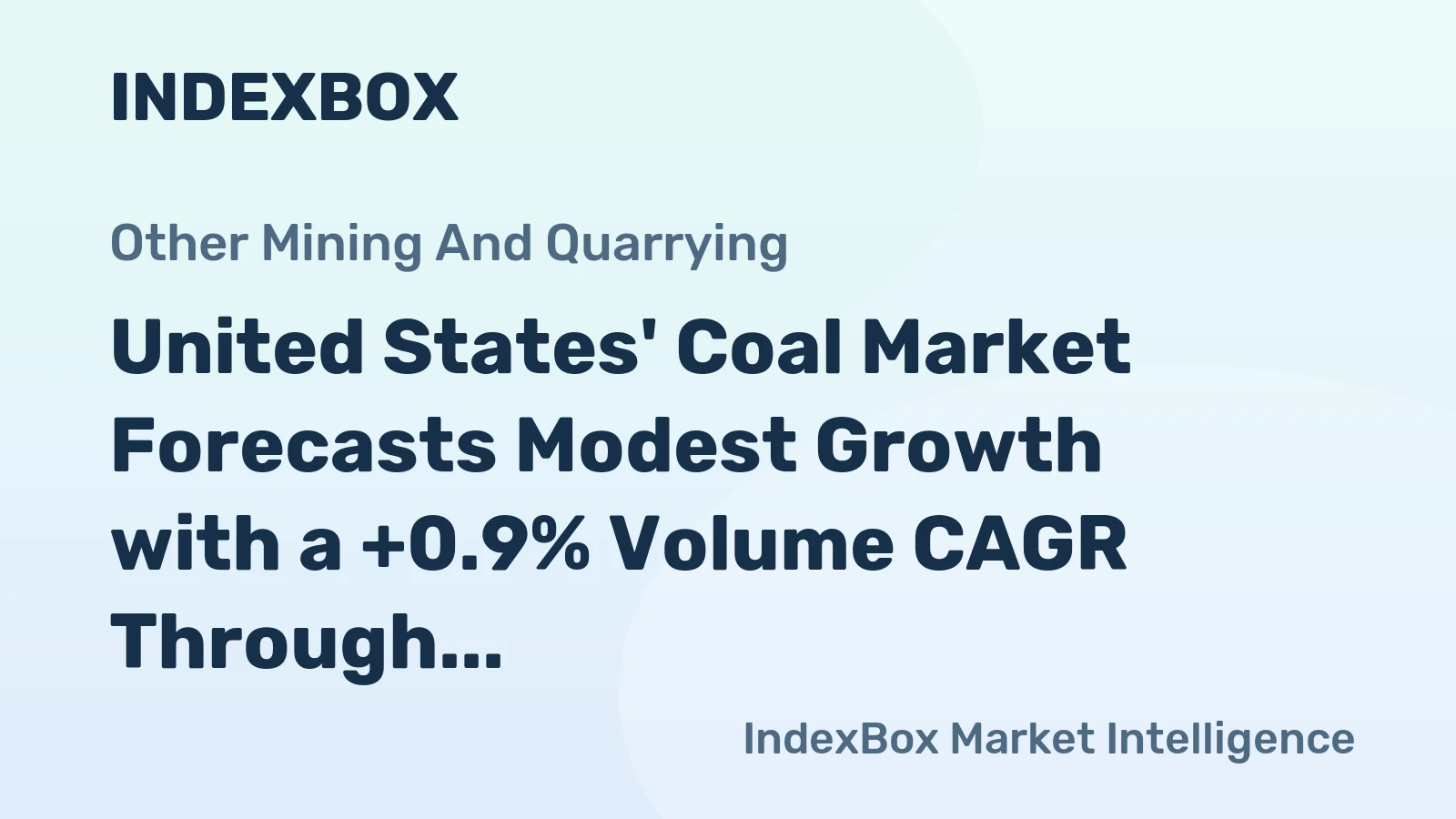 United States' Coal Market Forecasts Modest Growth with a +0.9% Volume CAGR Through 2035