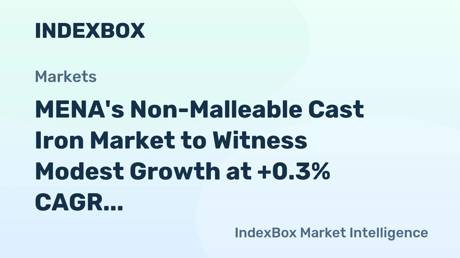 MENA's Non-Malleable Cast Iron Market to Witness Modest Growth at +0.3% CAGR from 2024-2035