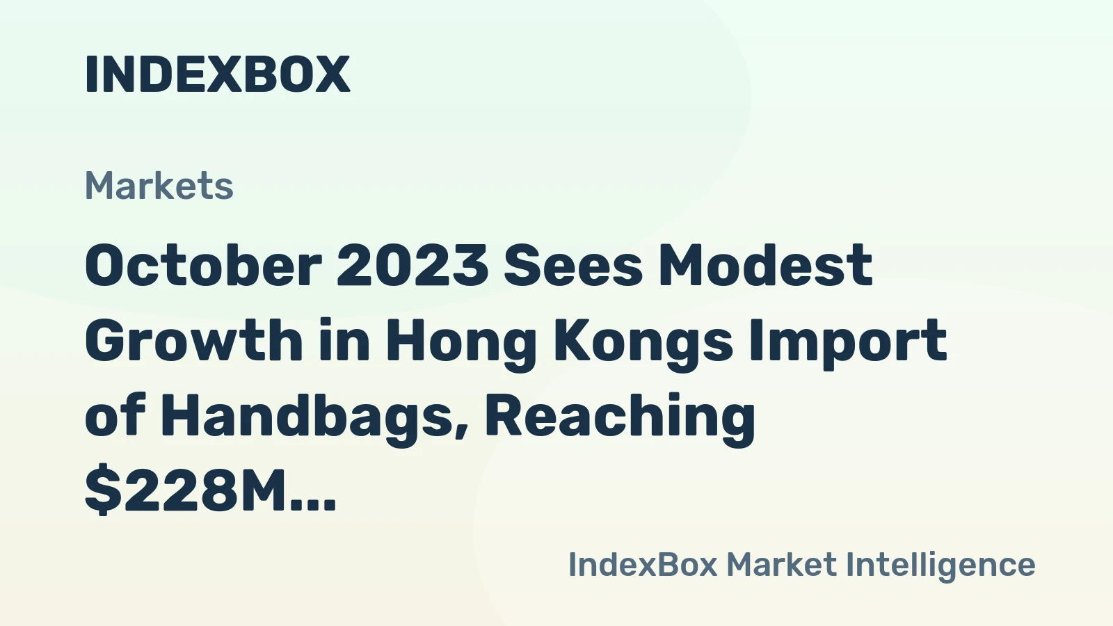 October 2023 Sees Modest Growth in Hong Kongs Import of Handbags, Reaching $228M