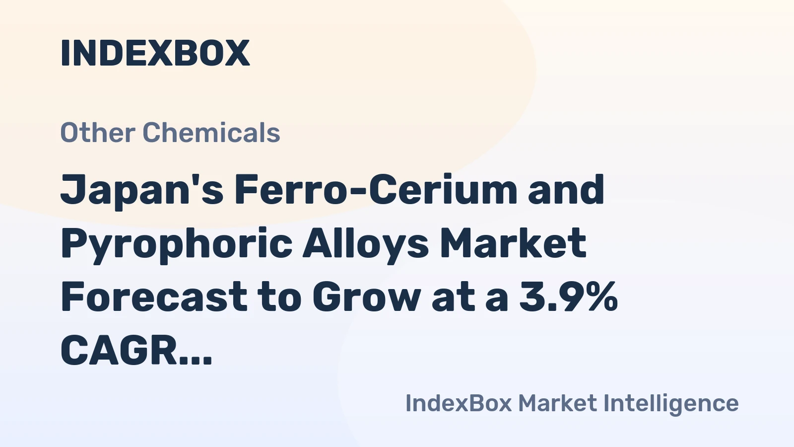 Japan's Ferro-Cerium and Pyrophoric Alloys Market Forecast to Grow at a 3.9% CAGR