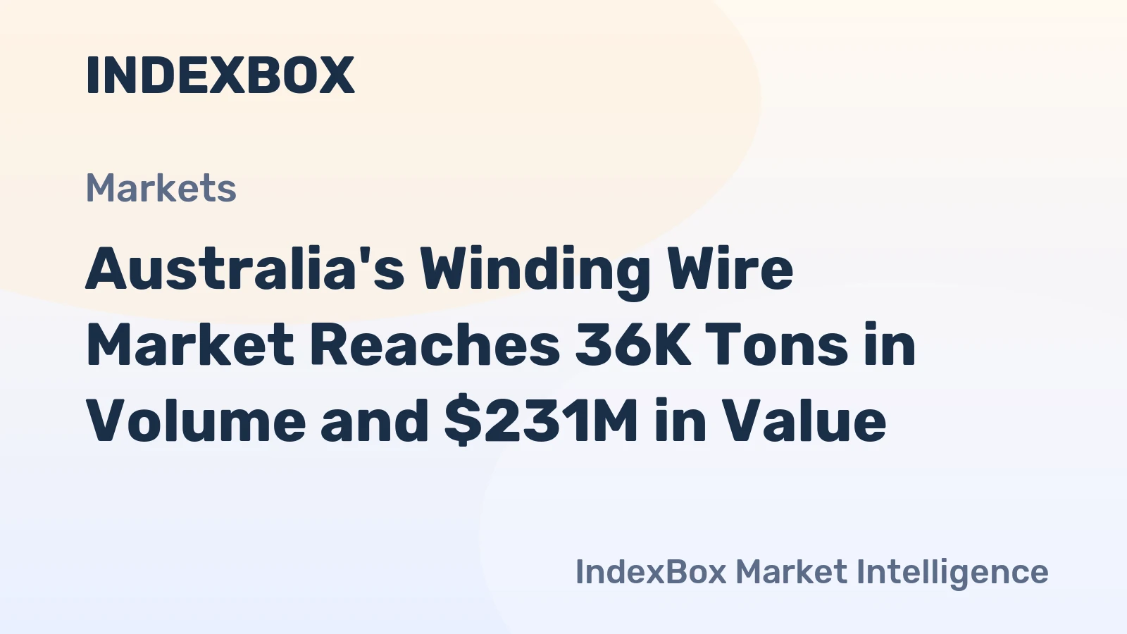 Australia's Winding Wire Market Reaches 36K Tons in Volume and $231M in Value