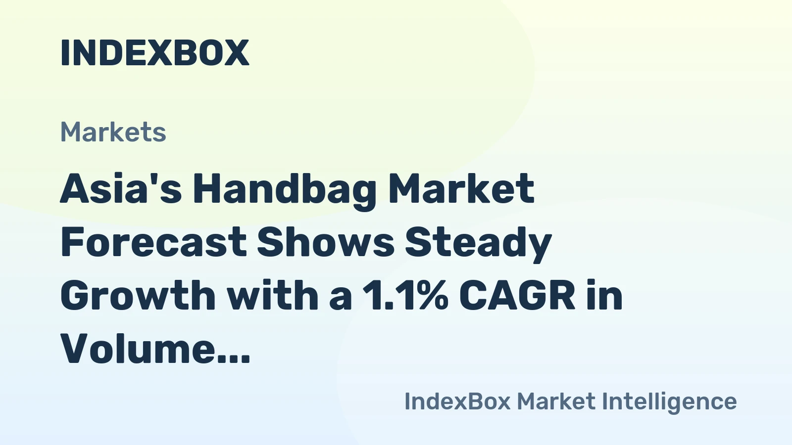 Asia's Handbag Market Forecast Shows Steady Growth with a 1.1% CAGR in Volume
