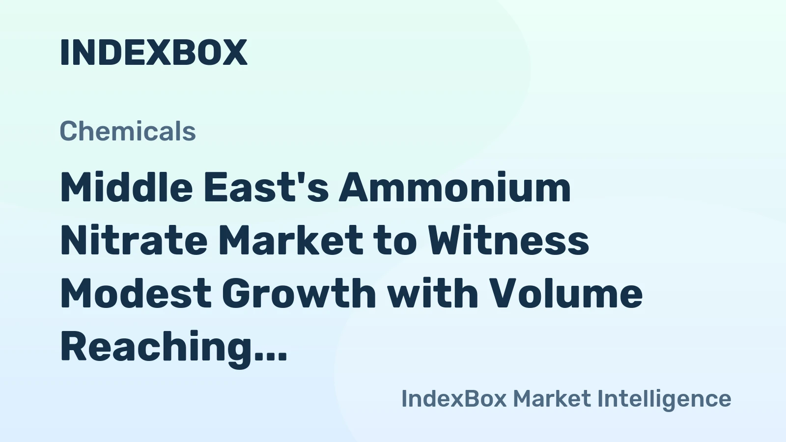 Middle East's Ammonium Nitrate Market to Witness Modest Growth with Volume Reaching 356K Tons and Value Surging to $159M by 2035