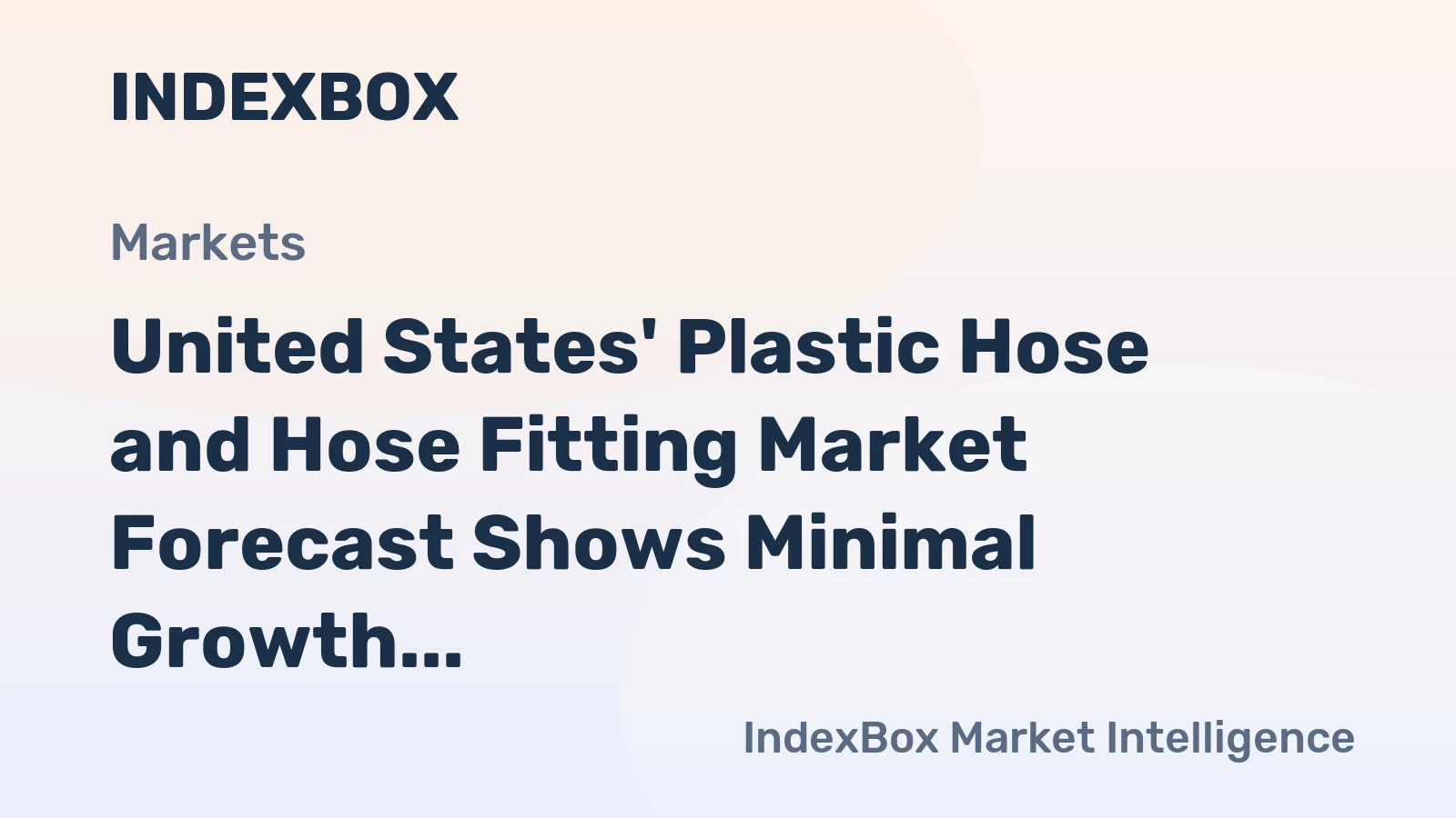 United States' Plastic Hose and Hose Fitting Market Forecast Shows Minimal Growth With a 0.1% CAGR