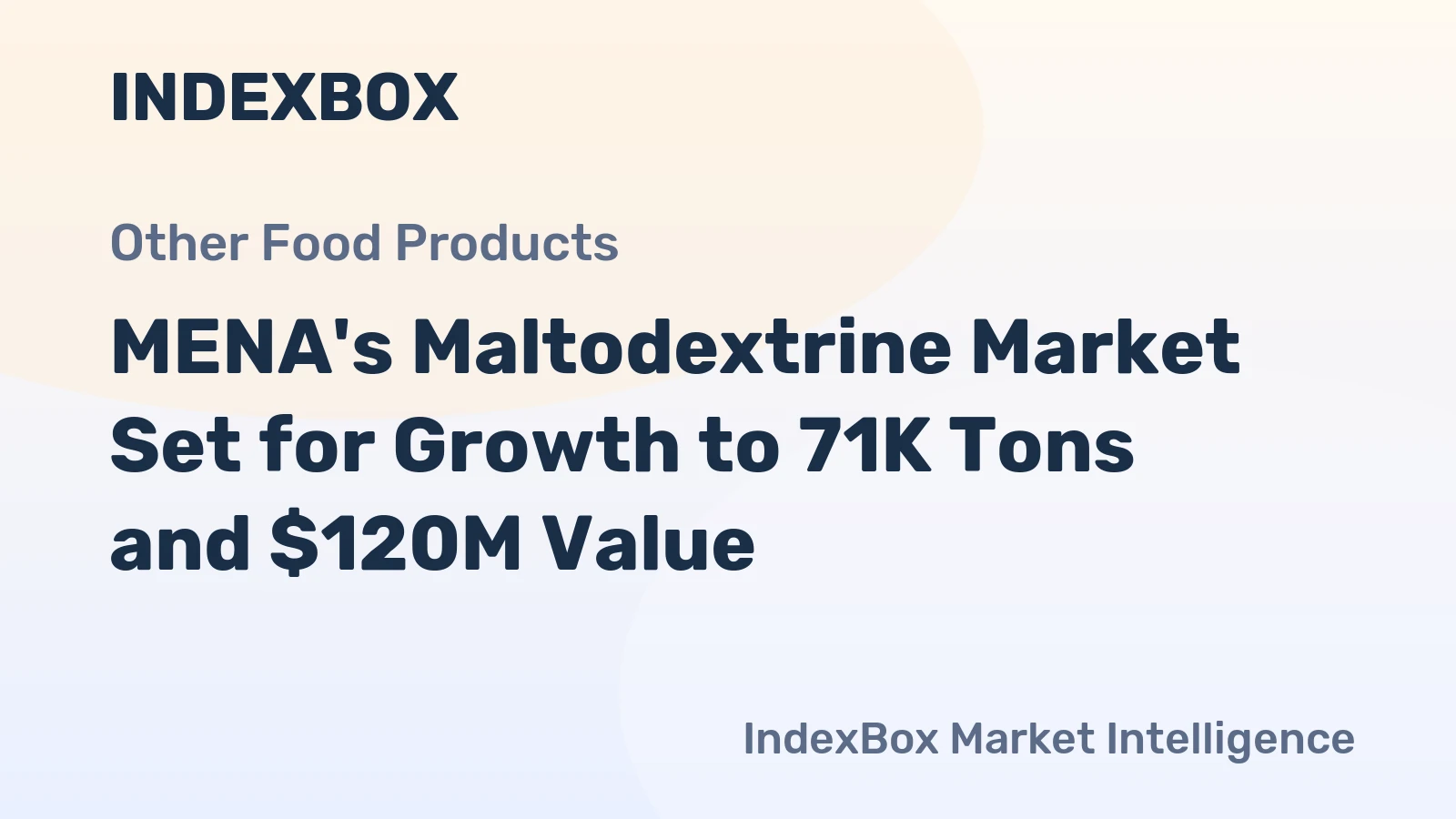 MENA's Maltodextrine Market Set for Growth to 71K Tons and $120M Value