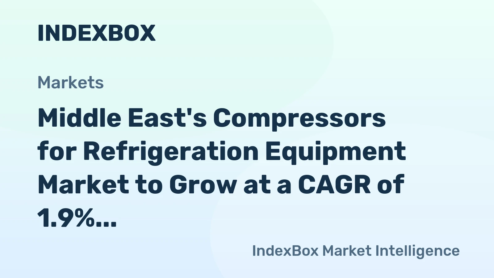 Middle East's Compressors for Refrigeration Equipment Market to Grow at a CAGR of 1.9% Through 2035