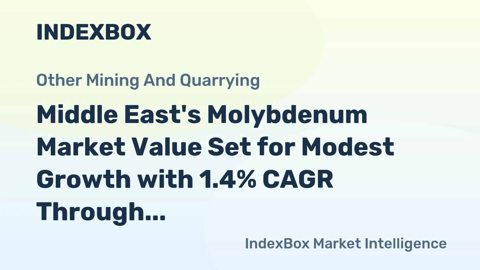 Middle East's Molybdenum Market Value Set for Modest Growth with 1.4% CAGR Through 2035