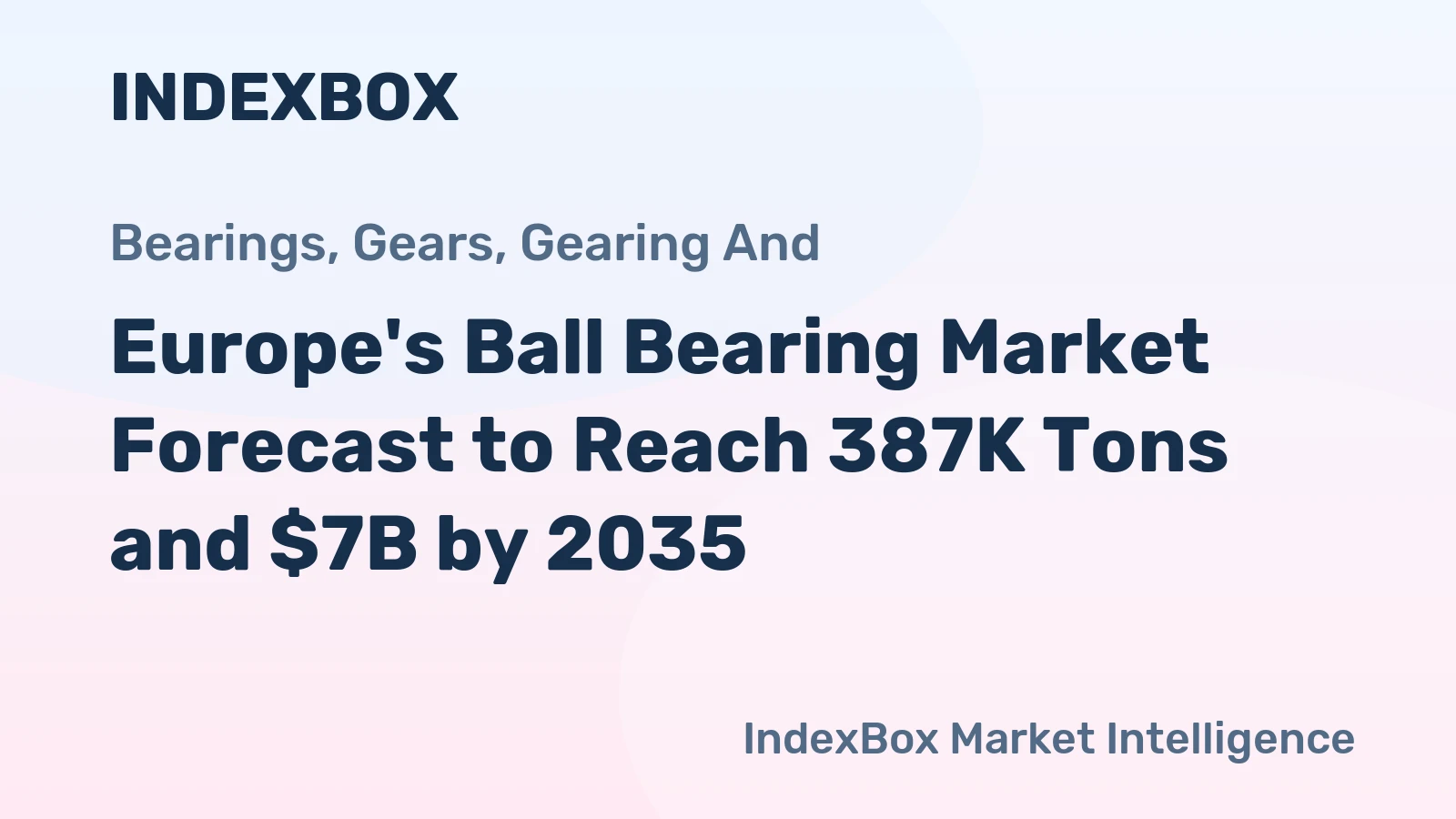 Europe's Ball Bearing Market Forecast to Reach 387K Tons and $7B by 2035