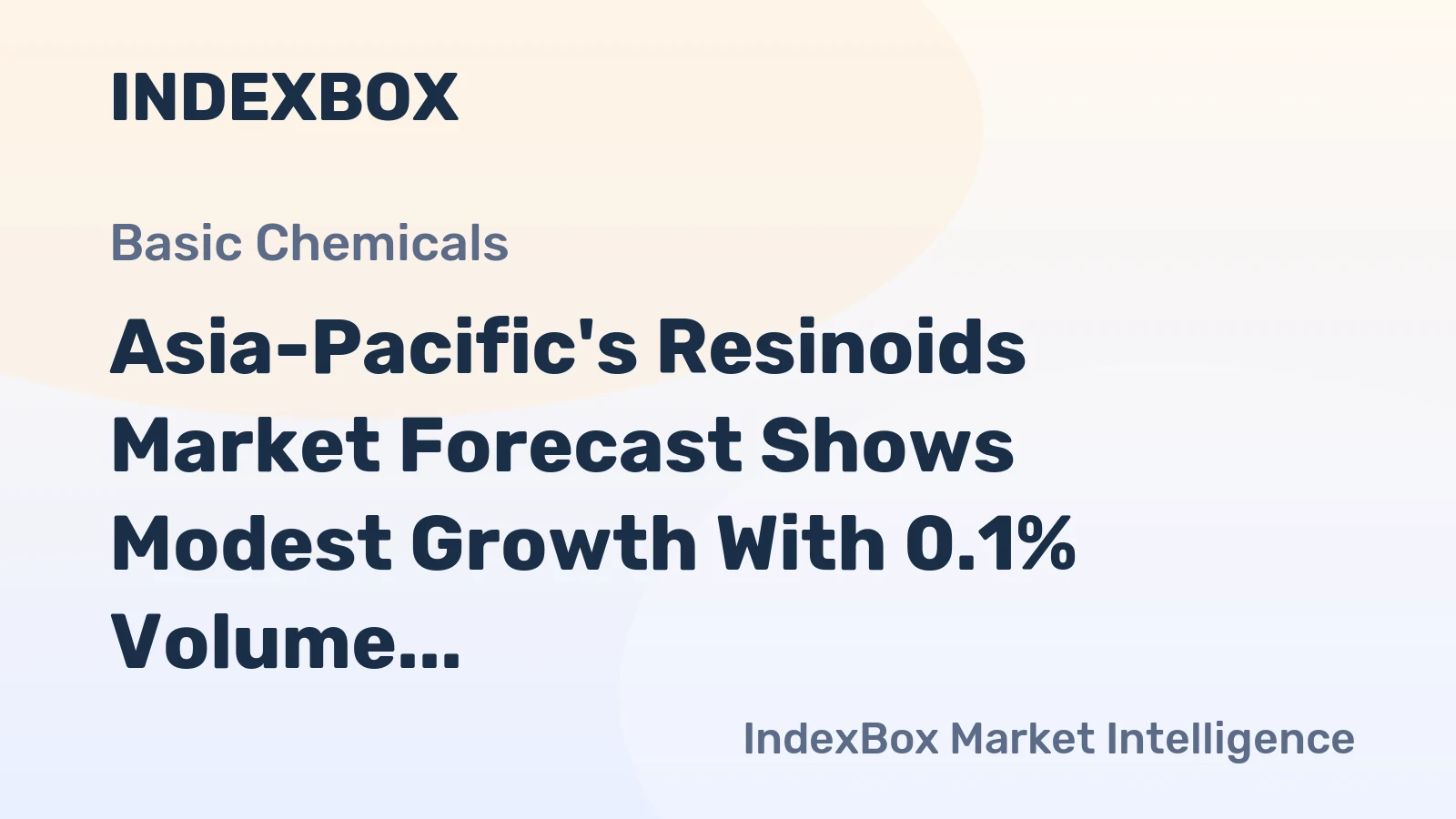 Asia-Pacific's Resinoids Market Forecast Shows Modest Growth With 0.1% Volume CAGR