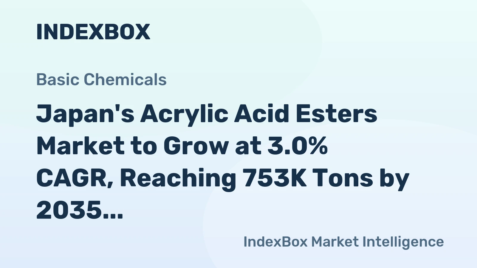 Japan's Acrylic Acid Esters Market to Grow at 3.0% CAGR, Reaching 753K Tons by 2035