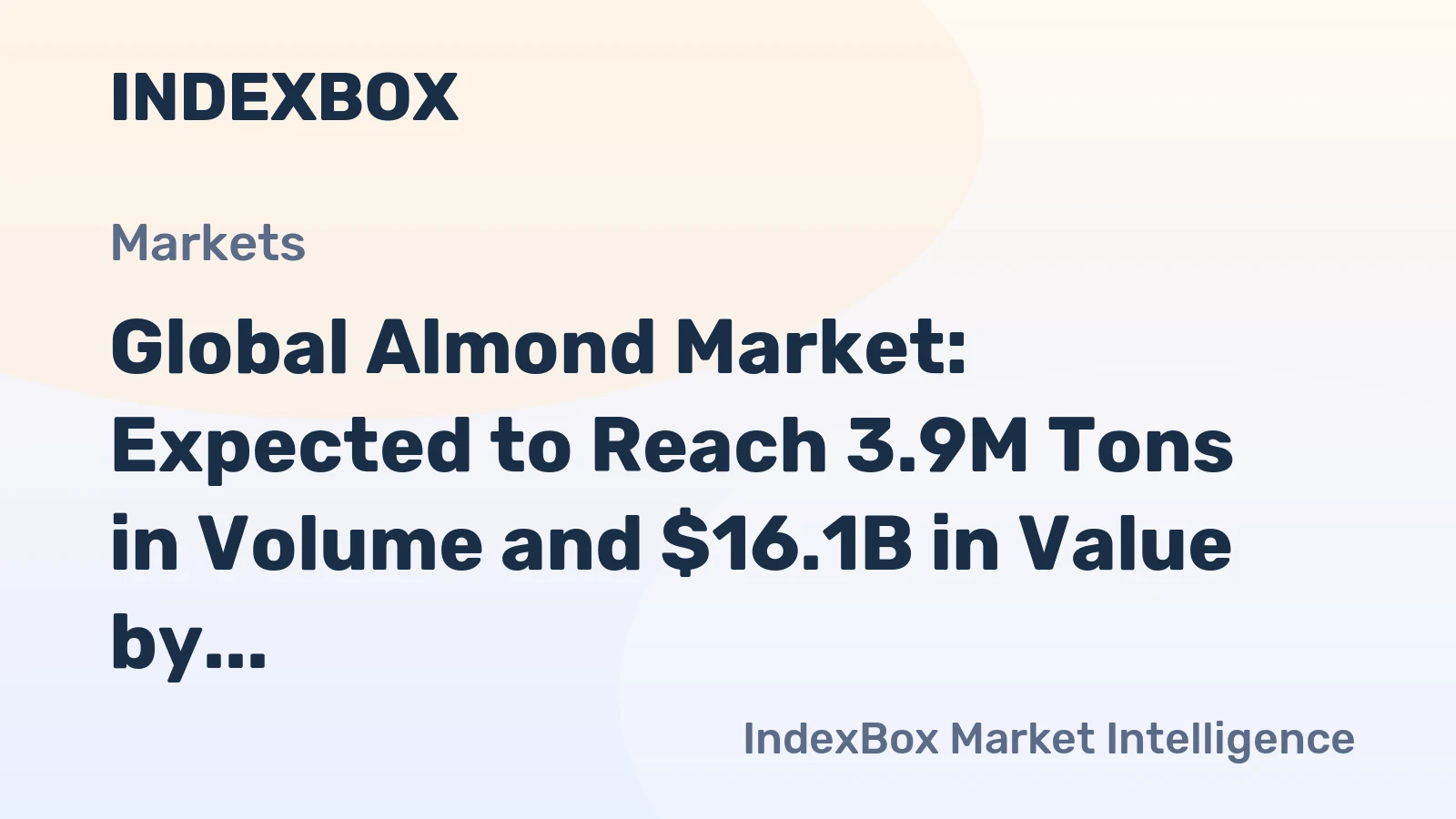 Global Almond Market: Expected to Reach 3.9M Tons in Volume and $16.1B in Value by 2035