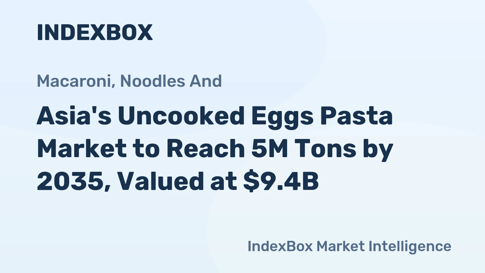 Asia's Uncooked Eggs Pasta Market to Reach 5M Tons by 2035, Valued at $9.4B