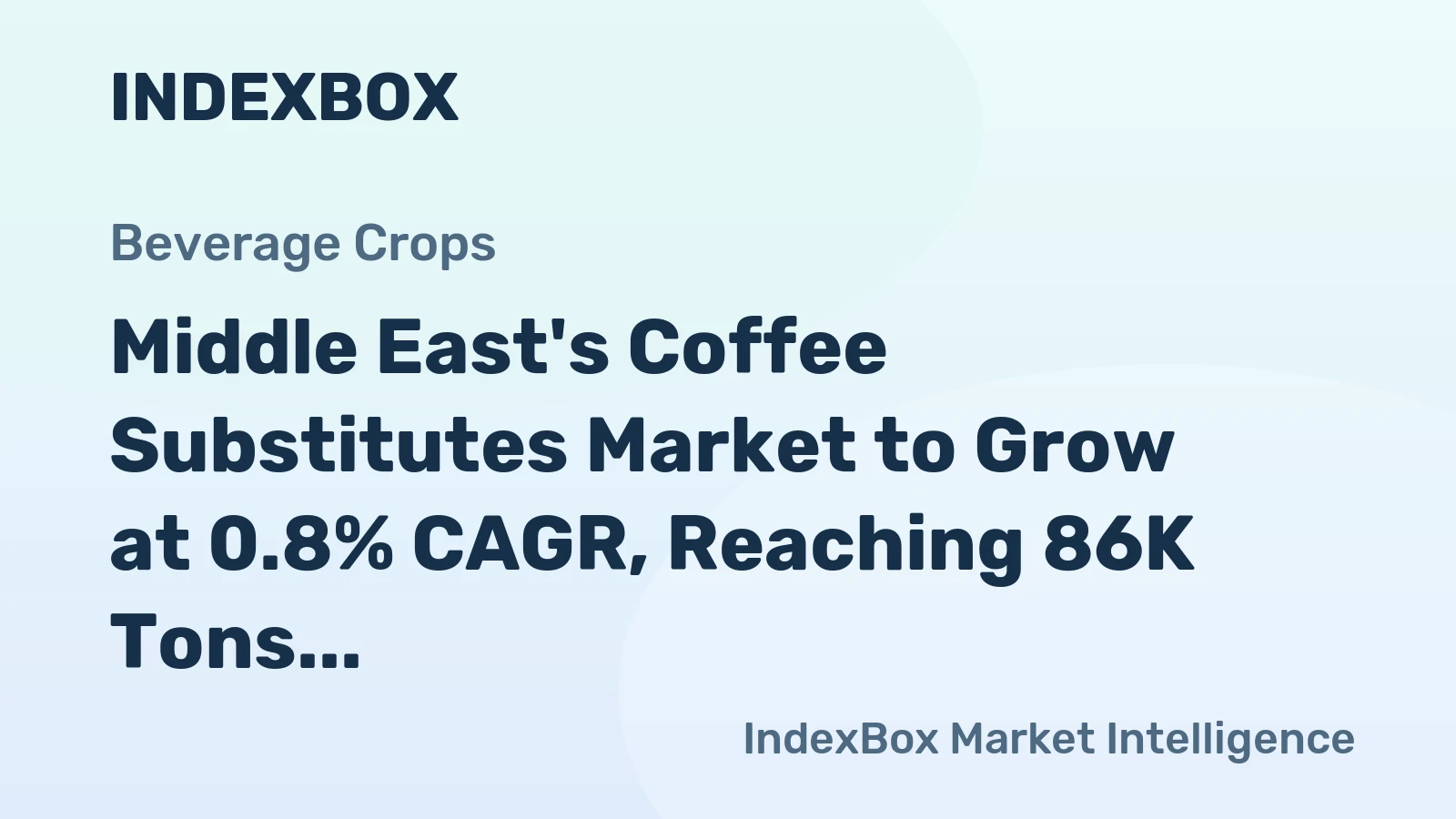 Middle East's Coffee Substitutes Market to Grow at 0.8% CAGR, Reaching 86K Tons by 2035