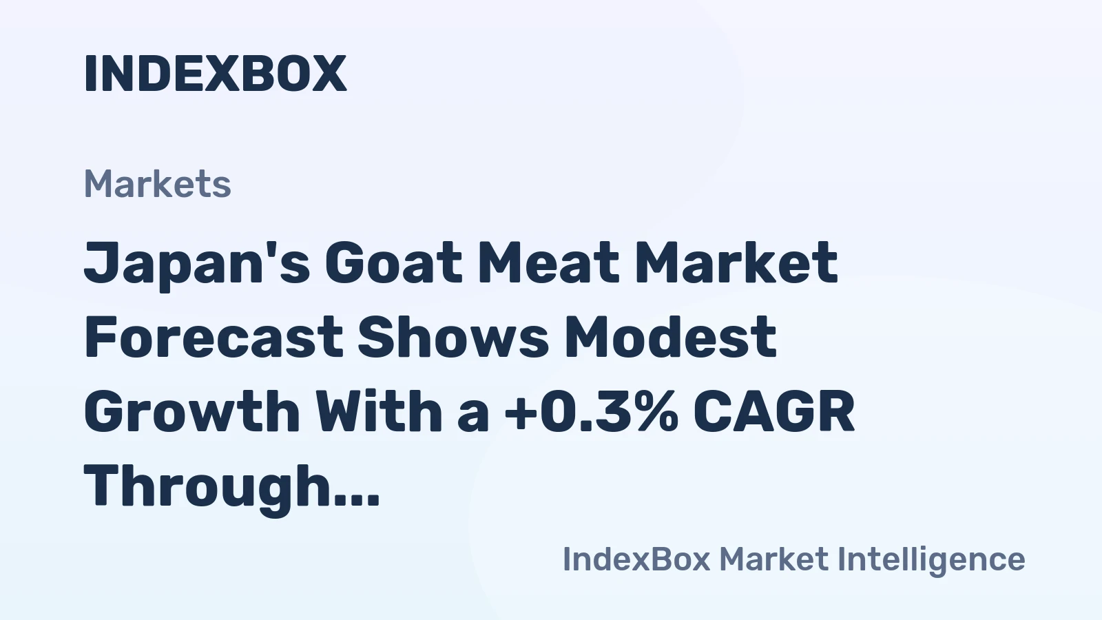 Japan's Goat Meat Market Forecast Shows Modest Growth With a +0.3% CAGR Through 2035