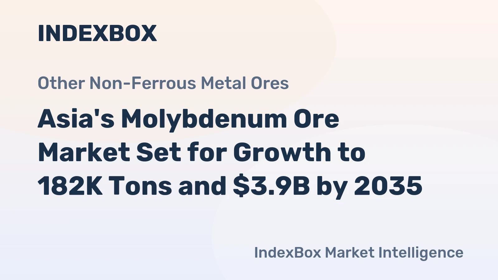 Asia's Molybdenum Ore Market Set for Growth to 182K Tons and $3.9B by 2035