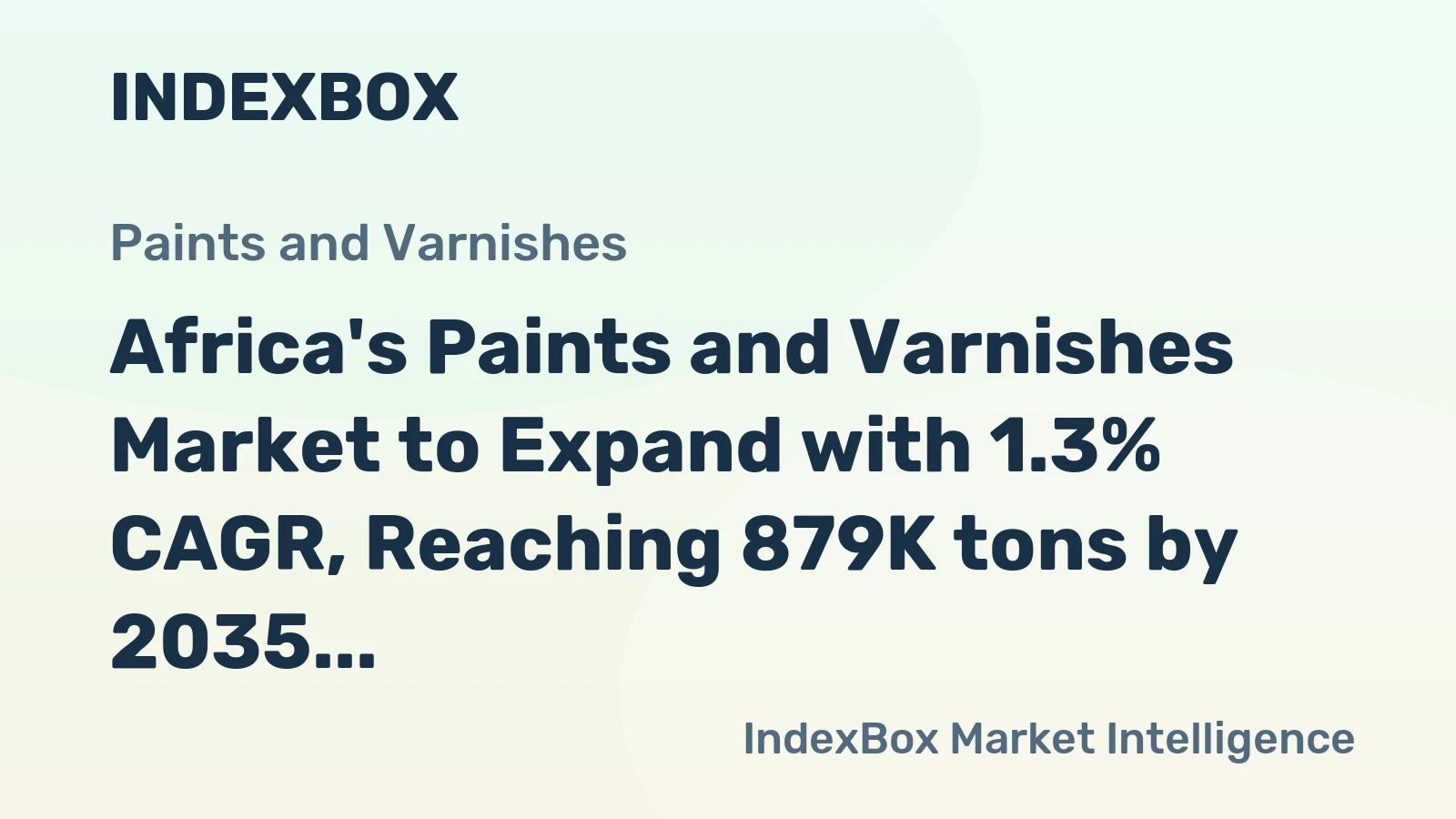 Africa's Paints and Varnishes Market to Expand with 1.3% CAGR, Reaching 879K tons by 2035