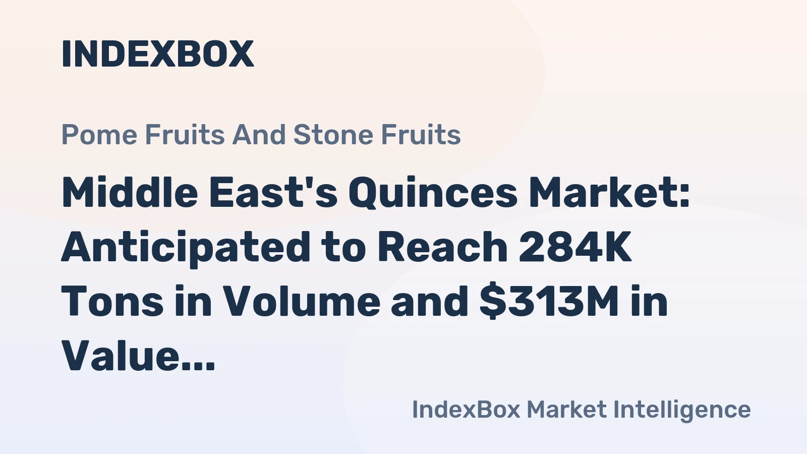 Middle East's Quinces Market: Anticipated to Reach 284K Tons in Volume and $313M in Value by 2035