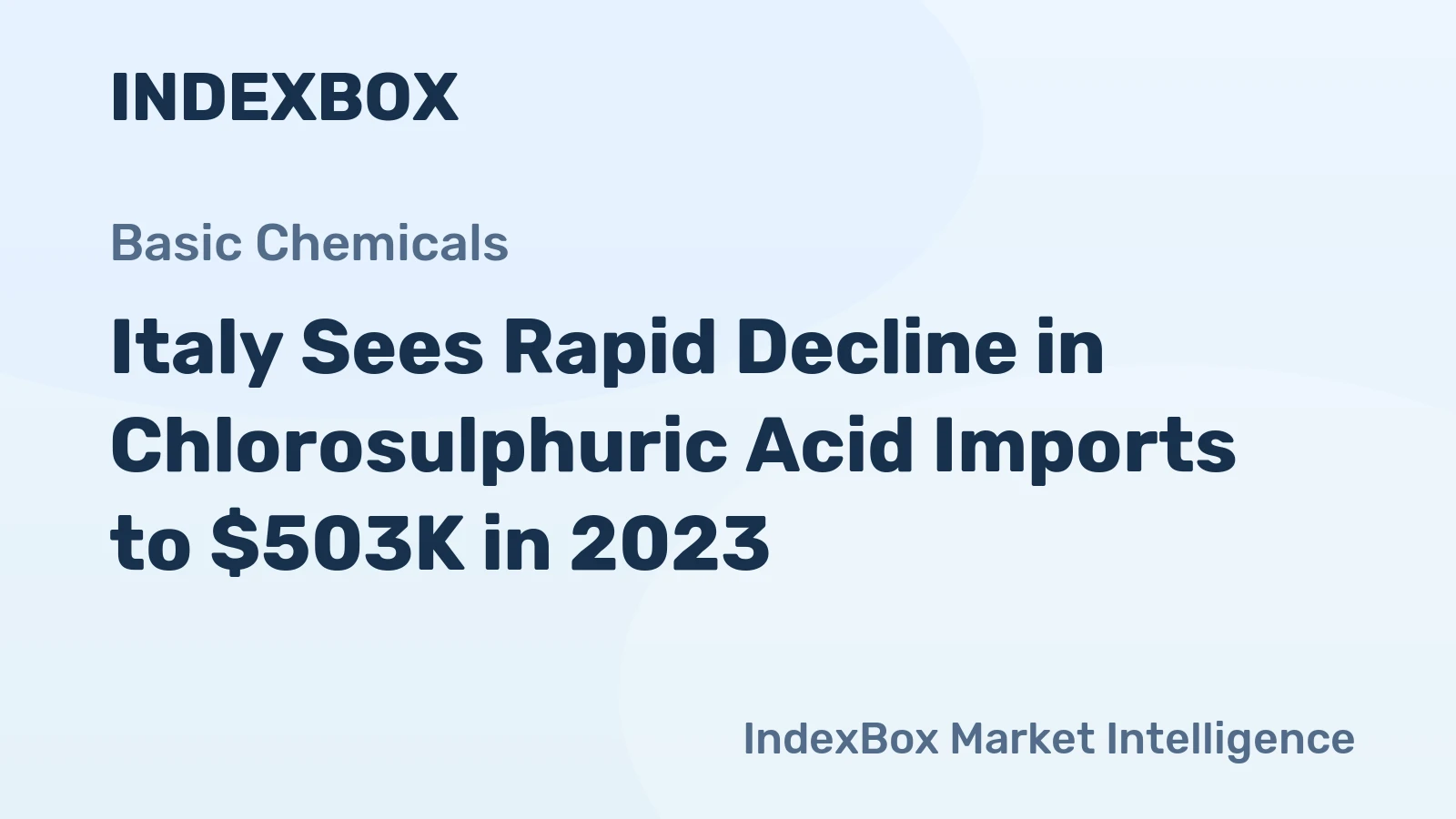 Italy Sees Rapid Decline in Chlorosulphuric Acid Imports to $503K in 2023