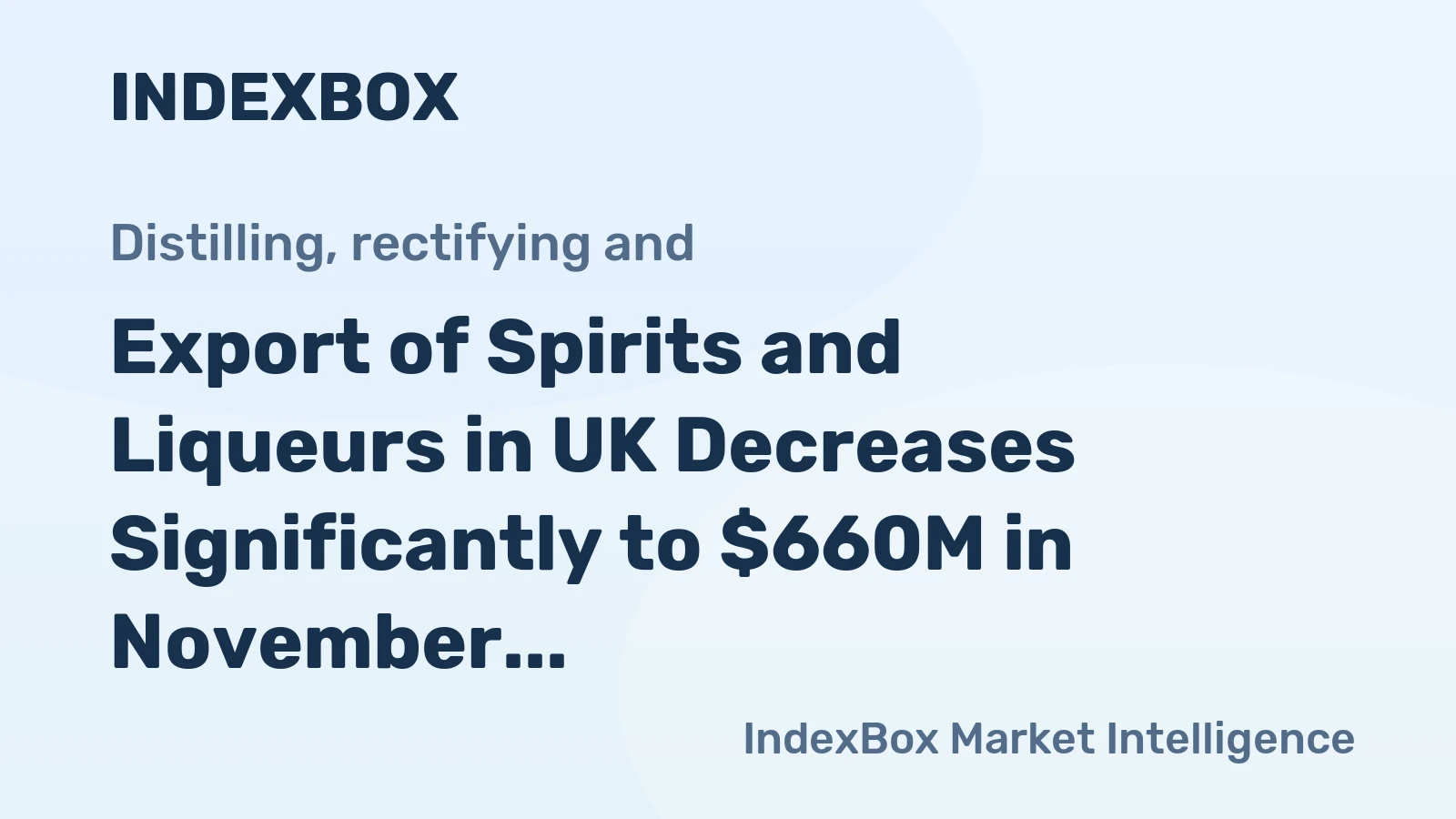 Export of Spirits and Liqueurs in UK Decreases Significantly to $660M in November 2023