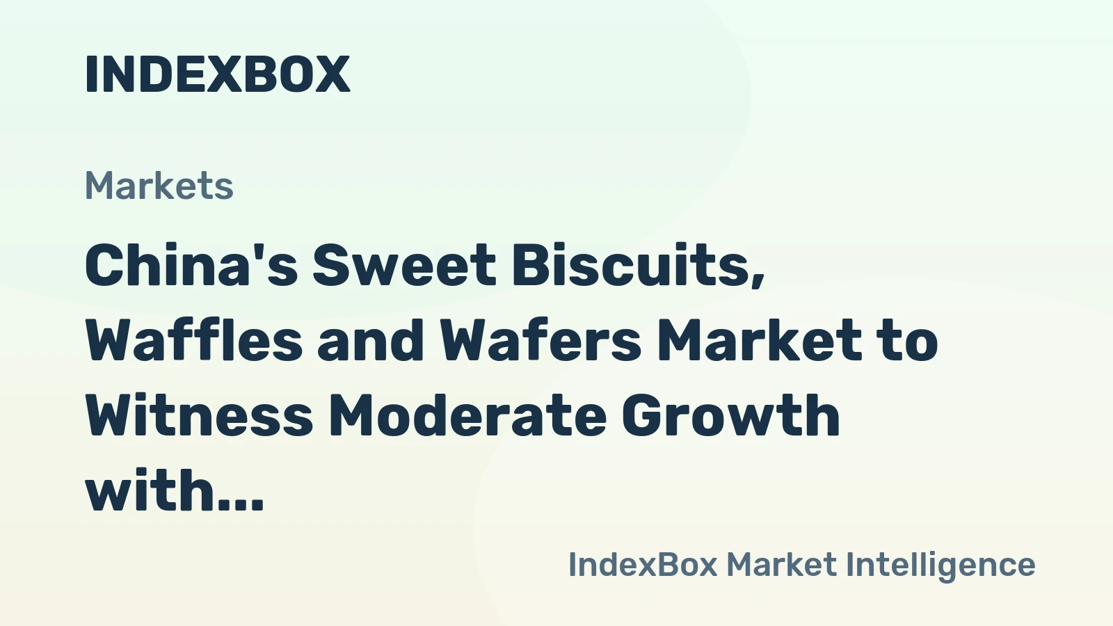 China's Sweet Biscuits, Waffles and Wafers Market to Witness Moderate Growth with CAGR of +1.2% by 2035