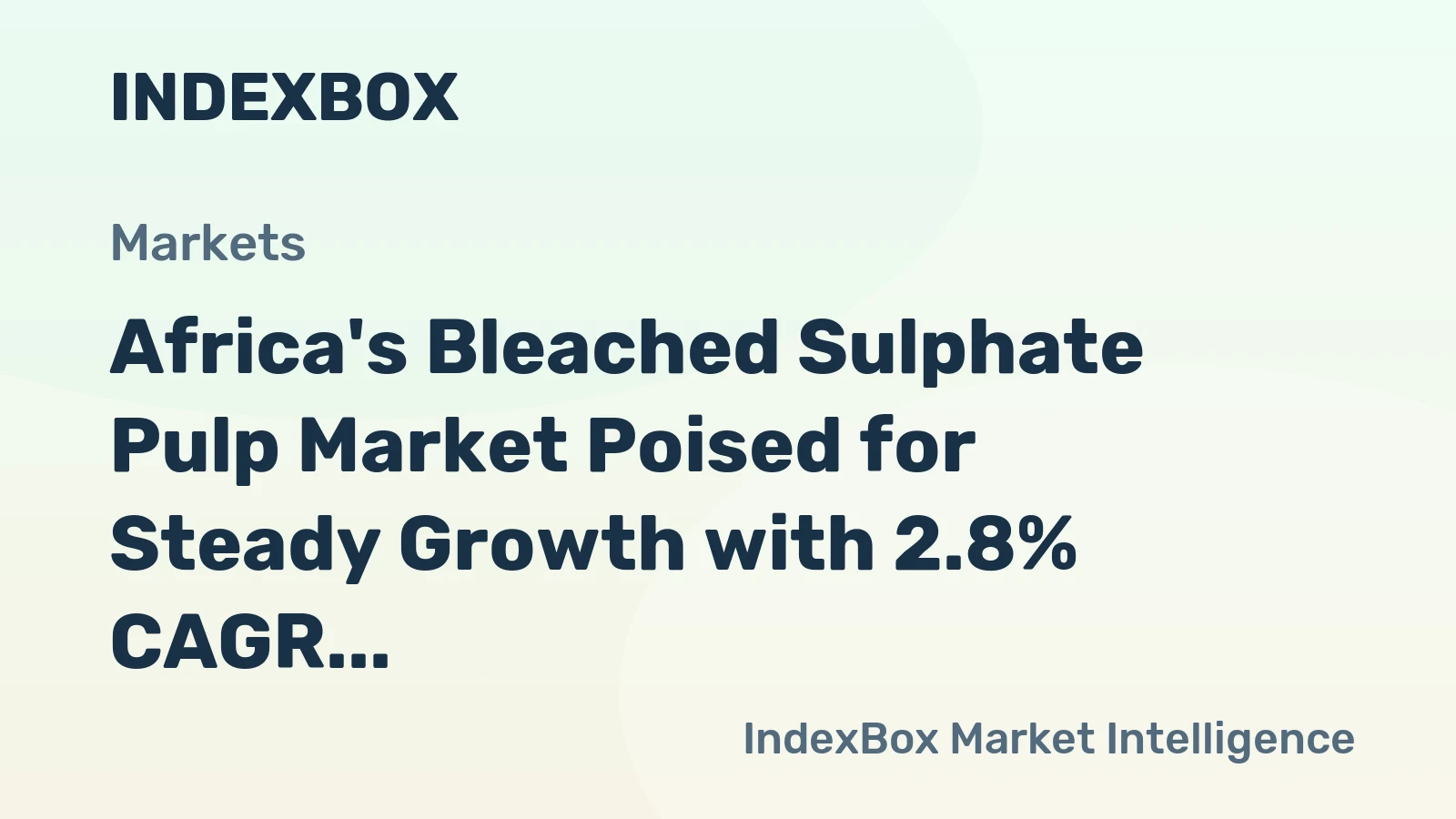 Africa's Bleached Sulphate Pulp Market Poised for Steady Growth with 2.8% CAGR in Value