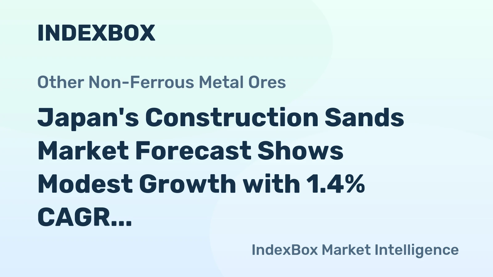 Japan's Construction Sands Market Forecast Shows Modest Growth with 1.4% CAGR Through 2035