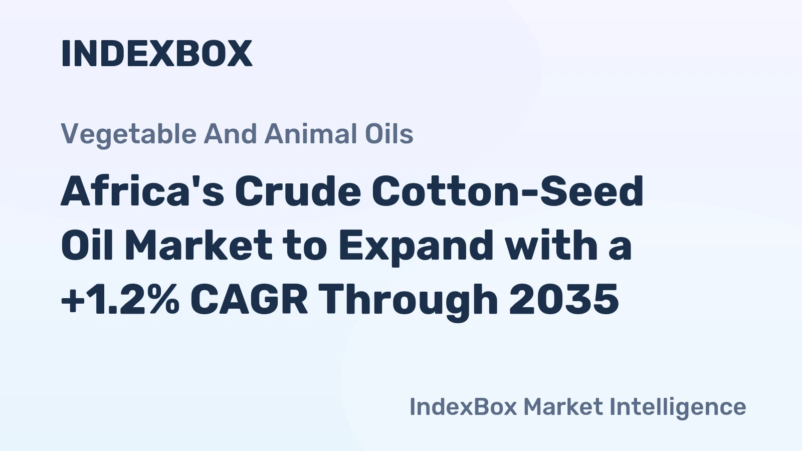 Africa's Crude Cotton-Seed Oil Market to Expand with a +1.2% CAGR Through 2035