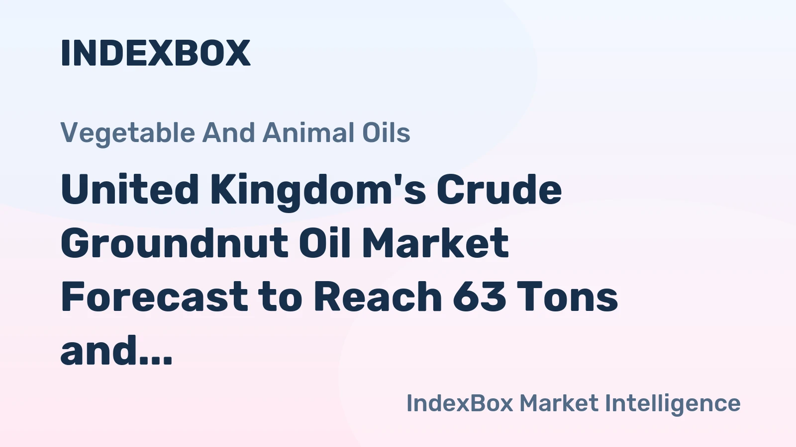United Kingdom's Crude Groundnut Oil Market Forecast to Reach 63 Tons and $434K by 2035