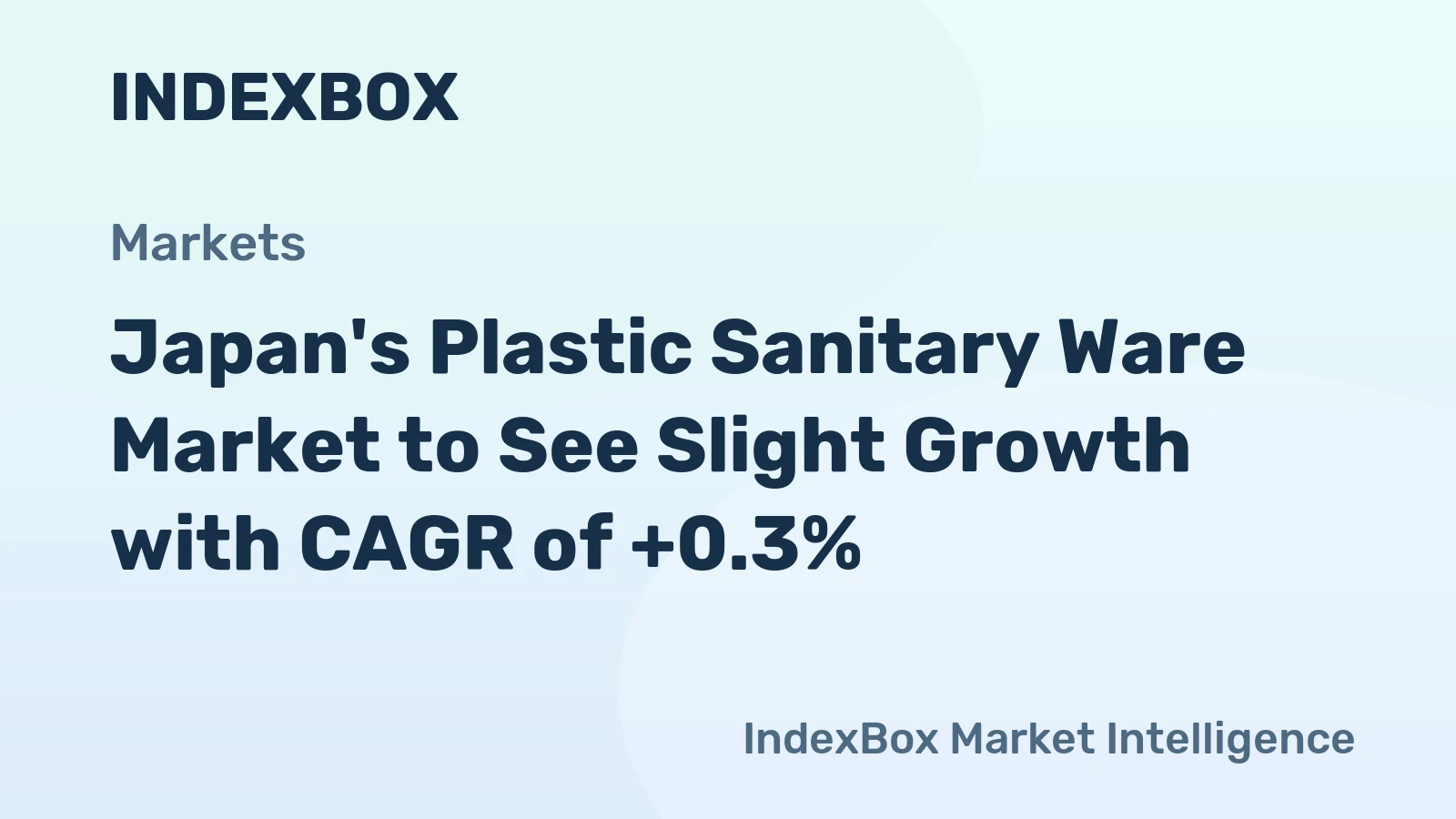 Japan's Plastic Sanitary Ware Market to See Slight Growth with CAGR of +0.3%