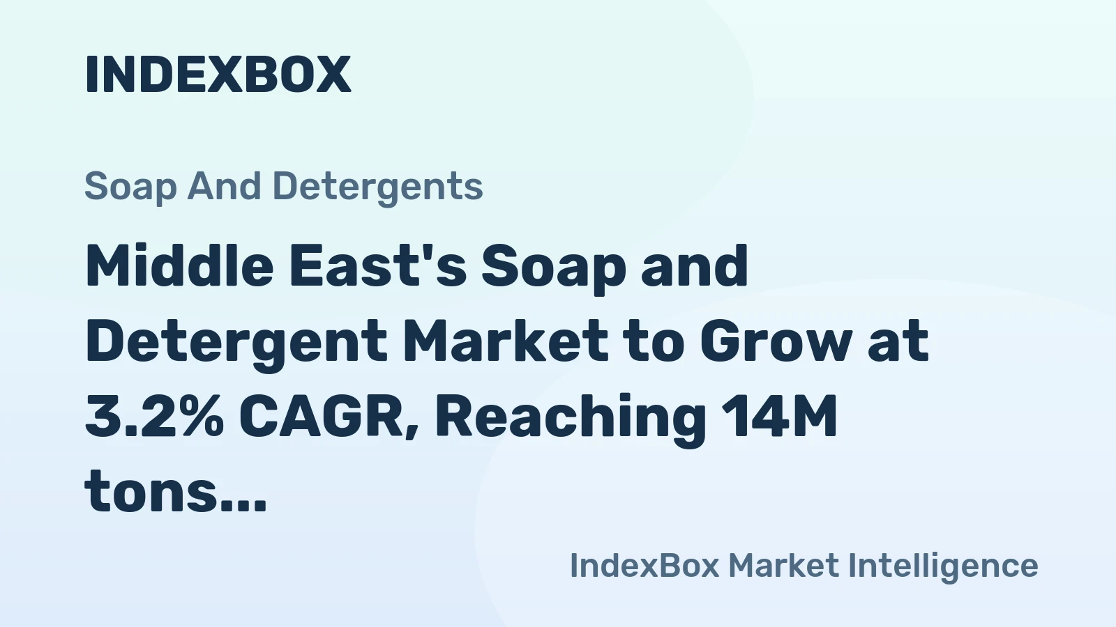 Middle East's Soap and Detergent Market to Grow at 3.2% CAGR, Reaching 14M tons by 2035