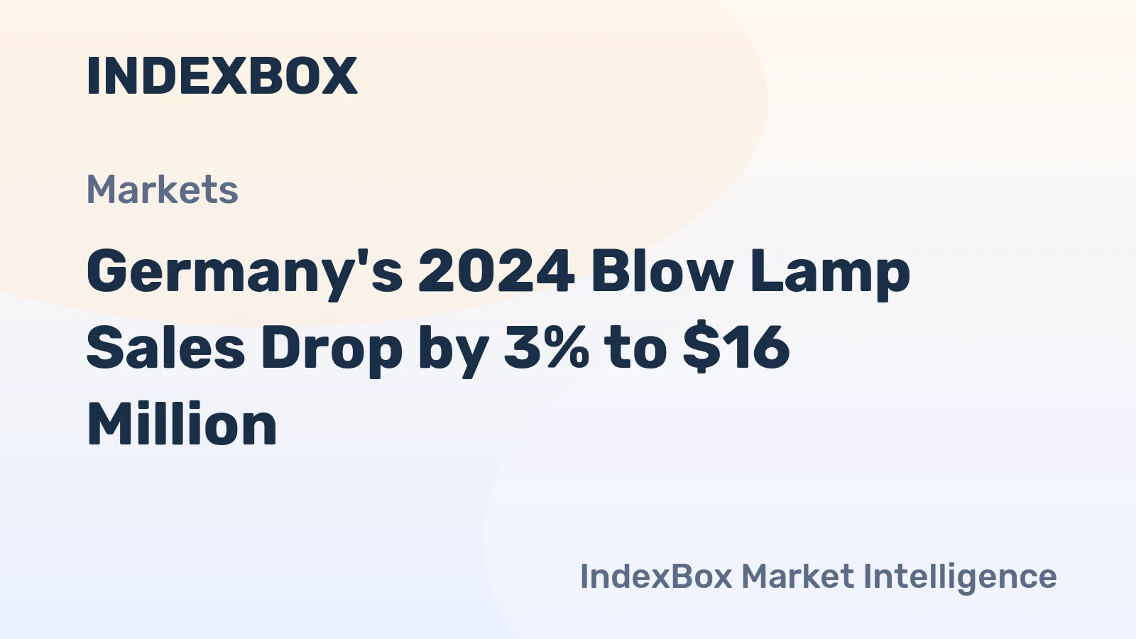 Germany's 2024 Blow Lamp Sales Drop by 3% to $16 Million