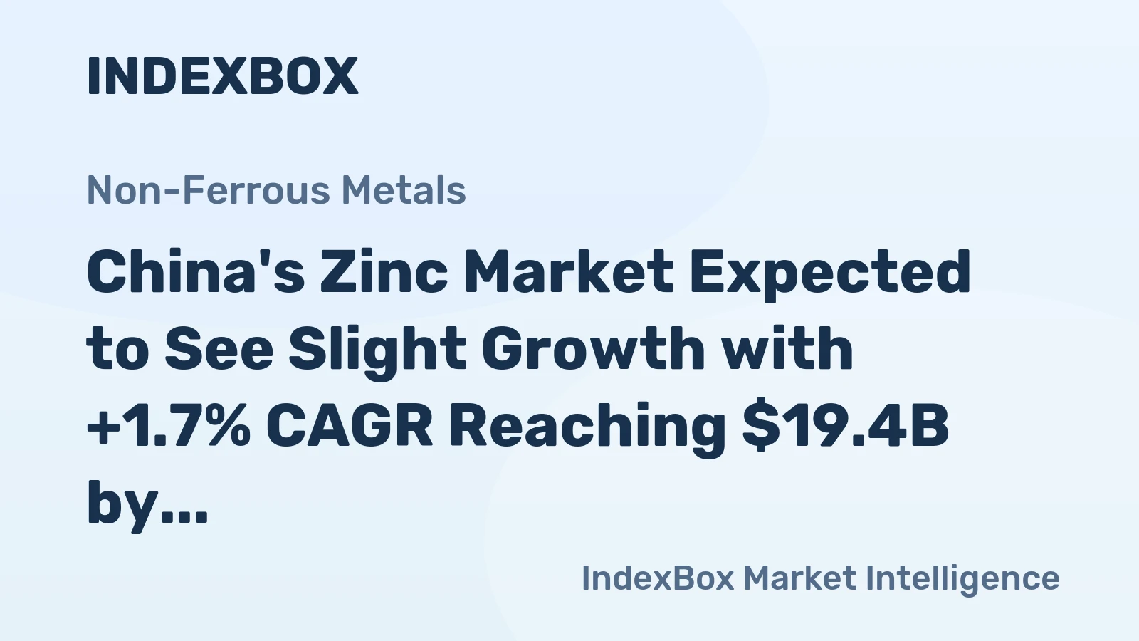 China's Zinc Market Expected to See Slight Growth with +1.7% CAGR Reaching $19.4B by 2035